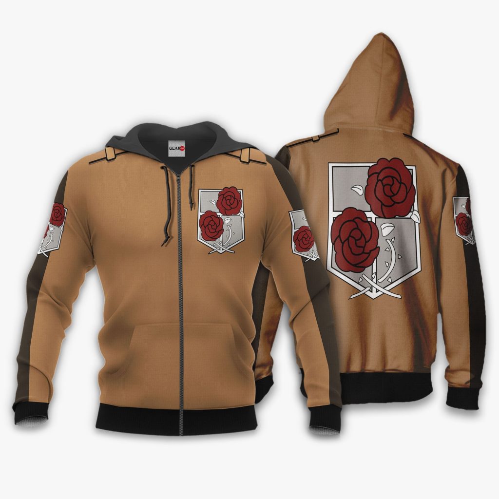 AOT Stationary Guard Uniform Hoodie Attack On Titan Custom - 9heritages.com